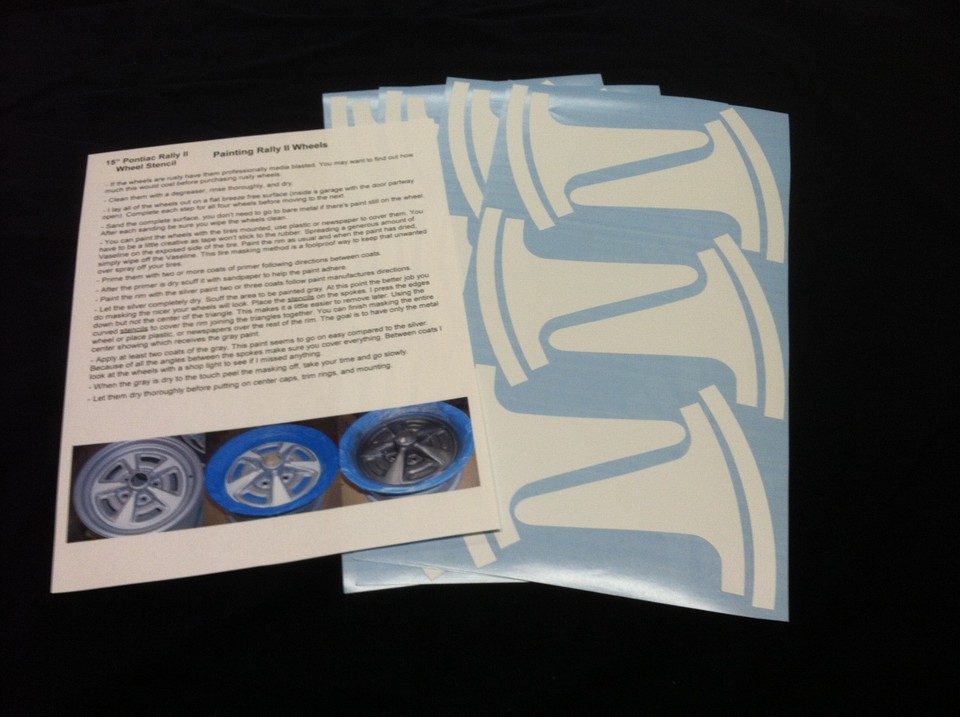 Pontiac Firebird Rally II Wheel Paint Mask Stencil Kit for 15” rim | eBay