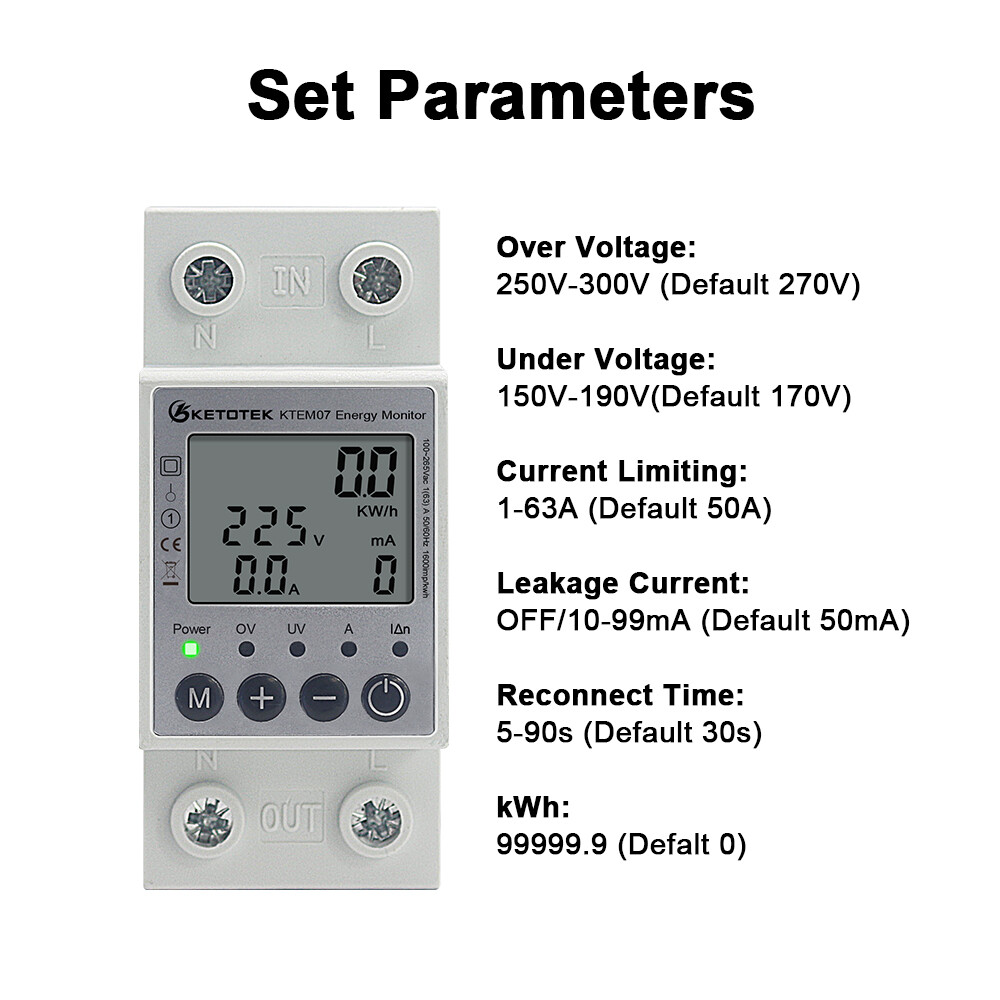 Energy Monitor Single Phase Energy Meter 4p Energy Counter Meter ...