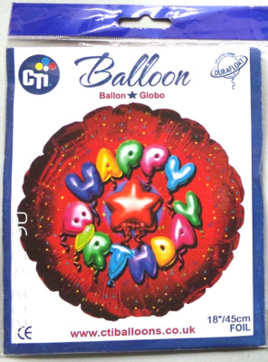 CTi Helium Foil Balloon 18" Round Happy Birthday | eBay UK