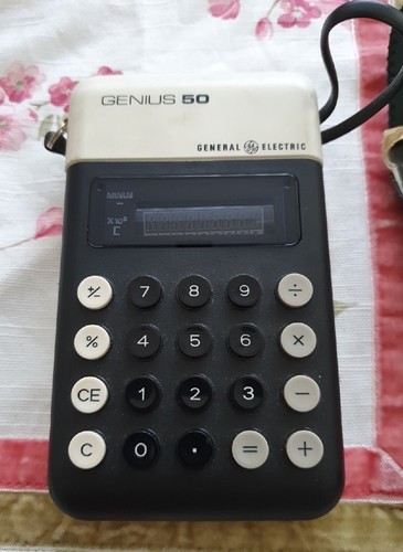 VINTAGE GENIUS GENERAL ELECTRIC CALCULATOR WORKING, INSTRUCTION + CASE ...