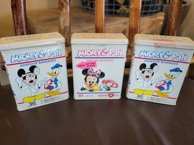 Lot of 3 Vintage Mickey Mouse & Pals Bandage/Band Aid Gray Tin /Minnie ...