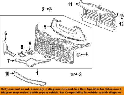 GM OEM 19-22 Blazer Front Bumper Grille Grille Components-Upper Molding ...