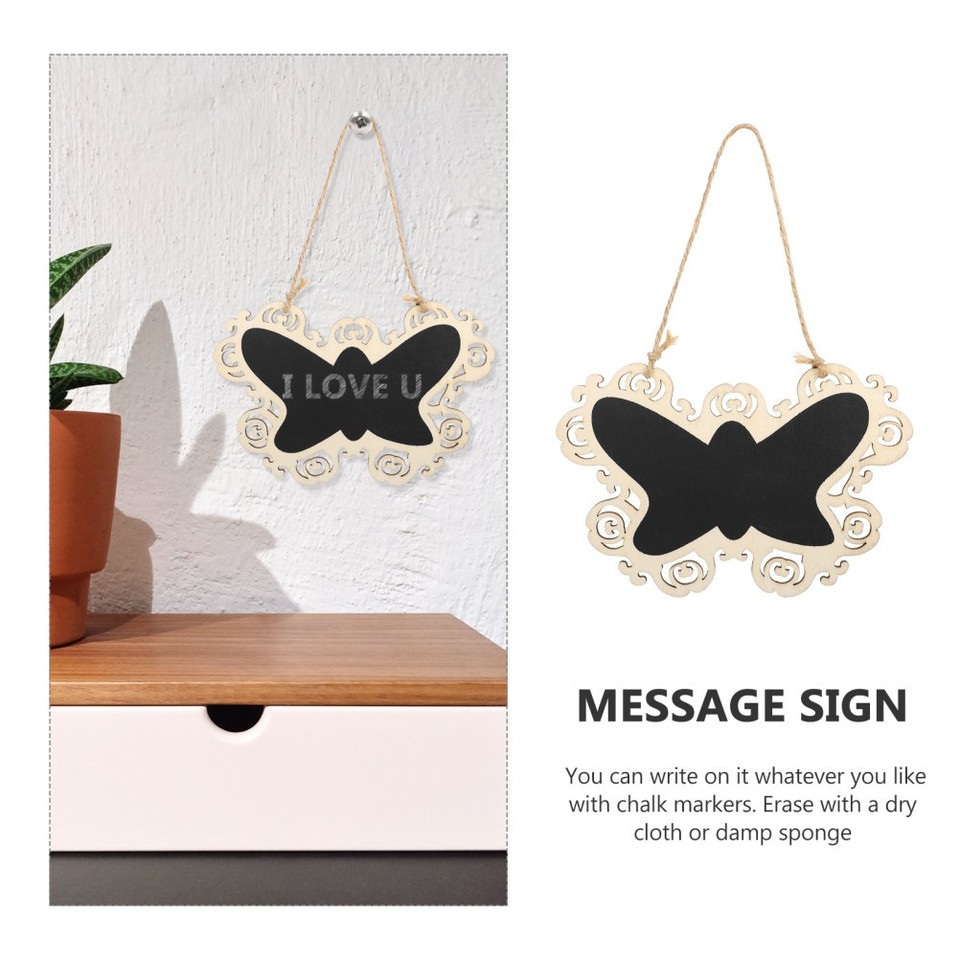 4Pcs Hanging Chalkboards Wooden Blackboard Plaque Practical Message ...