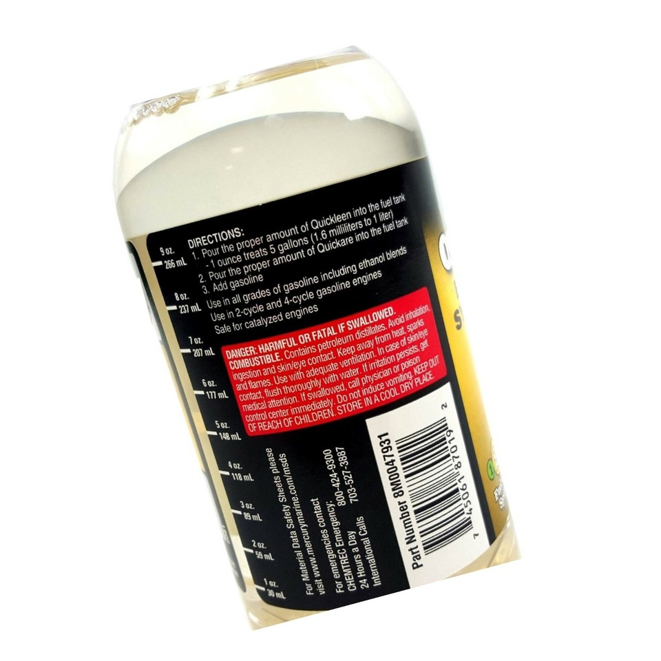 Mercury Marine Quickleen Engine and Fuel System Cleaner, 12 Ounces 92 ...