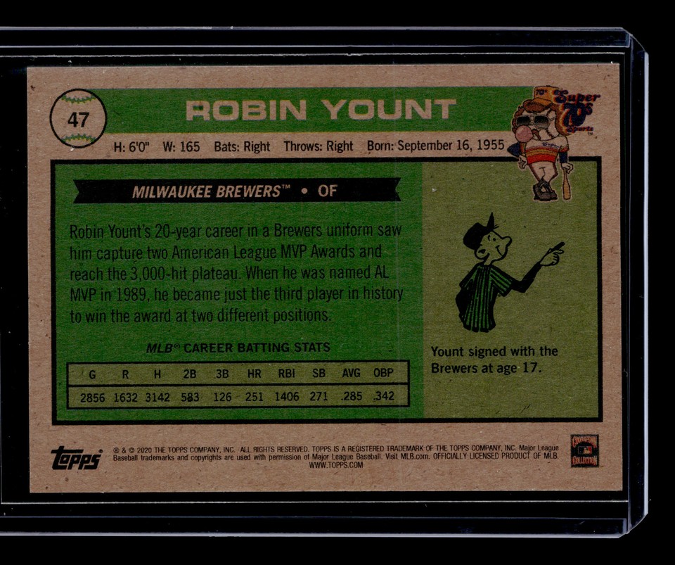 2020 Topps X Super 70s Sports #47 Robin Yount card | eBay