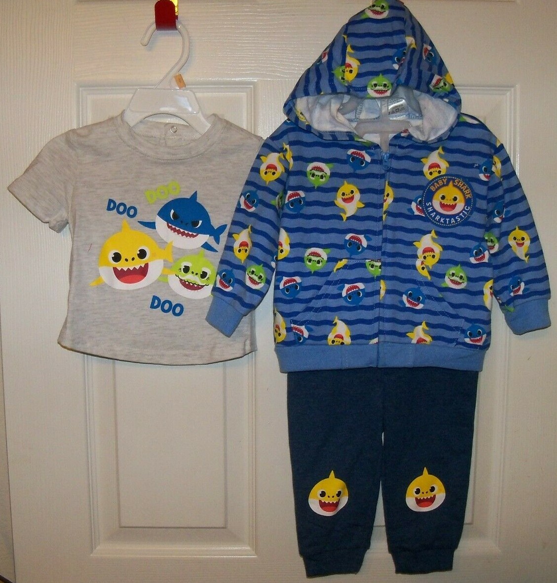 Baby Shark 3 Piece Jacket Pants Shirt Set Boys Girls Baby Size 3 / 6 ...