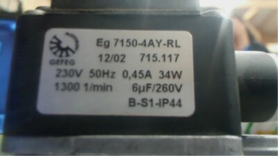 GEFEG Motor eg 7150-4ay-rl 230v 1300/min motor 115:1 gear reduction ...