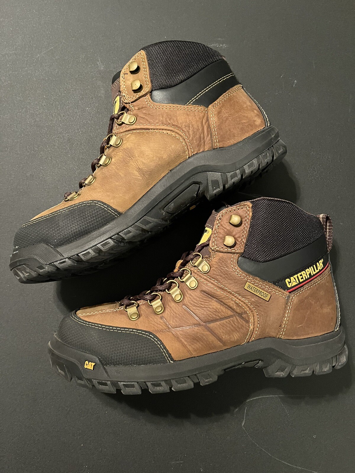 Caterpillar THRESHOLD ST Mens STEEL TOE P90935 Real Brown Waterproof ...