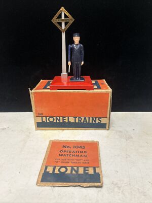 Vintage Lionel Operating Watchman No. 1045 Flagman - 027 & O gauge Tubular Track | eBay