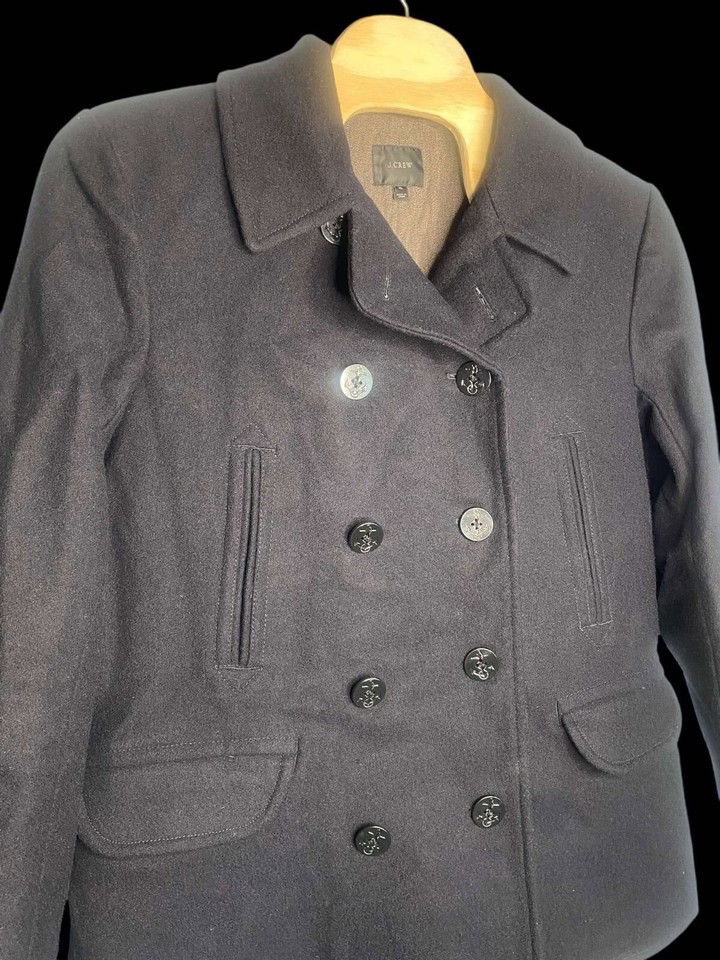 J.Crew Dock Peacoat Men’s with Thinsulate Wool Nautical Dark Gray size ...