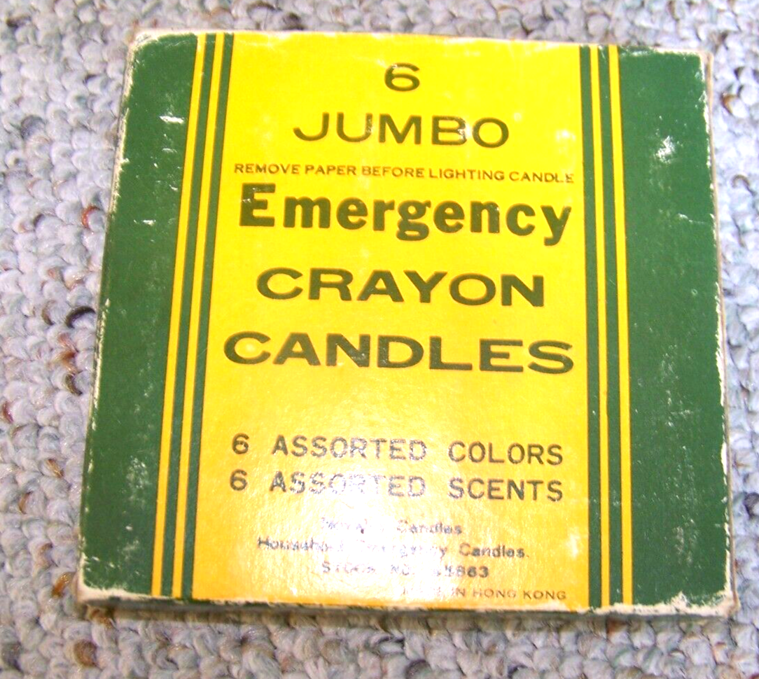 Vintage SCENTED Emergency Crayon Candles 6 Jumbo Colors Fruit Smells ...