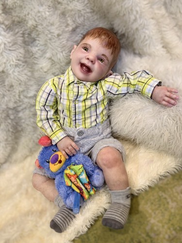 Reborn 26" Toddler Girl Boy Doll Reddish Hair Vinyl Body Kit Ladybug 🐞 ...