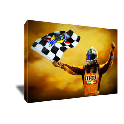 Nascar Star KYLE BUSCH Poster Photo Painting Artwork on CANVAS Wall Art ...