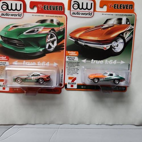 2023 AW Auto World 7-11 Seven Eleven 1967 Chevy Corvette ++2012 Dodge ...