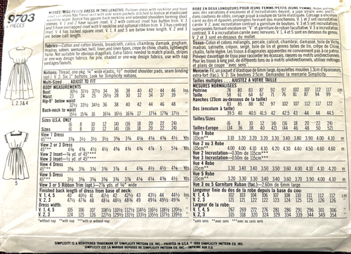 Simplicity Easy Sewing Pattern #9703 Size 6-14 Misses' Dress 2 Lengths ...