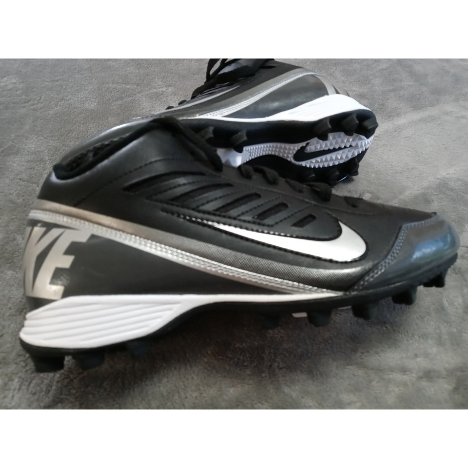 Nike Land Shark 3/4 Black Silver Tornado football cleats Mens Size 7.5 ...
