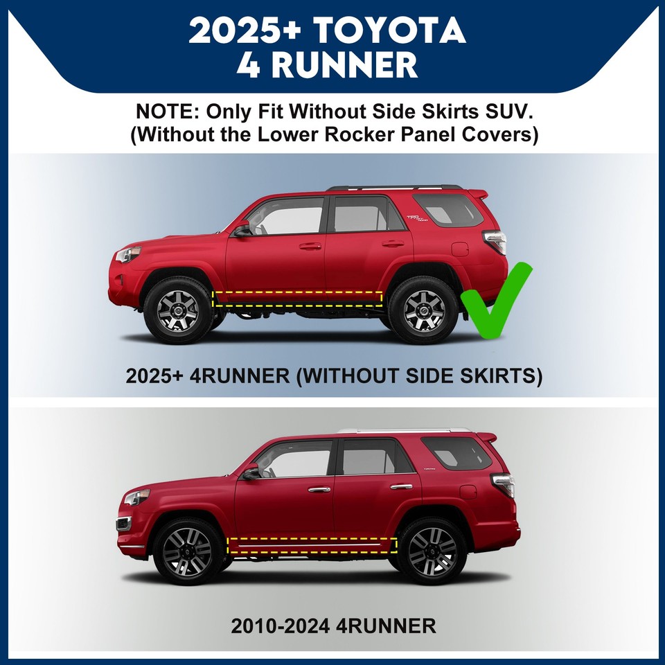 Fit 2025-2026 Toyota 4Runner 4“ Running Board Drop Step Nerf Bar Side ...