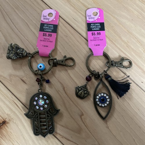 NWT 2 Pack Yoga Influenced Gold Tone Key Chains | eBay