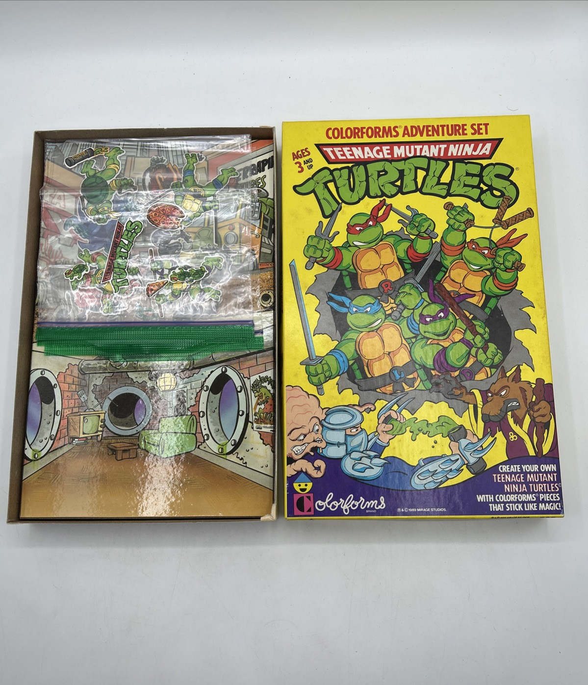VTG Toy 1989 Teenage Mutant Ninja Turtles Colorforms Adventure Set Nice ...