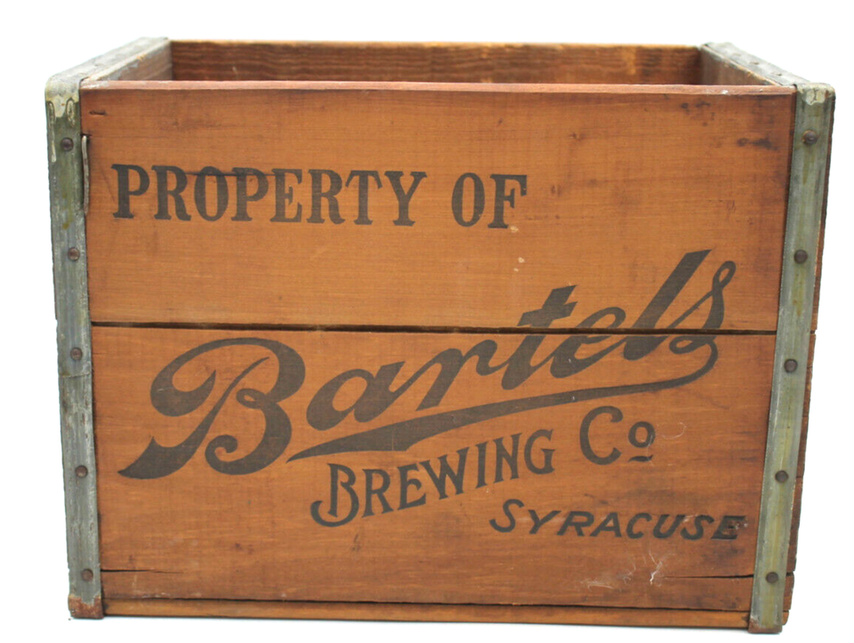 1930s PROPERTY OF BARTELS BREWING Co Syracuse NY 10x10x14" Wood CROWN ...