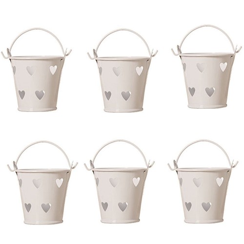 6 Stück Hollow Heart Shape Mini Eimer Metall Eisen Candy Box Eimer Hochzeit | eBay