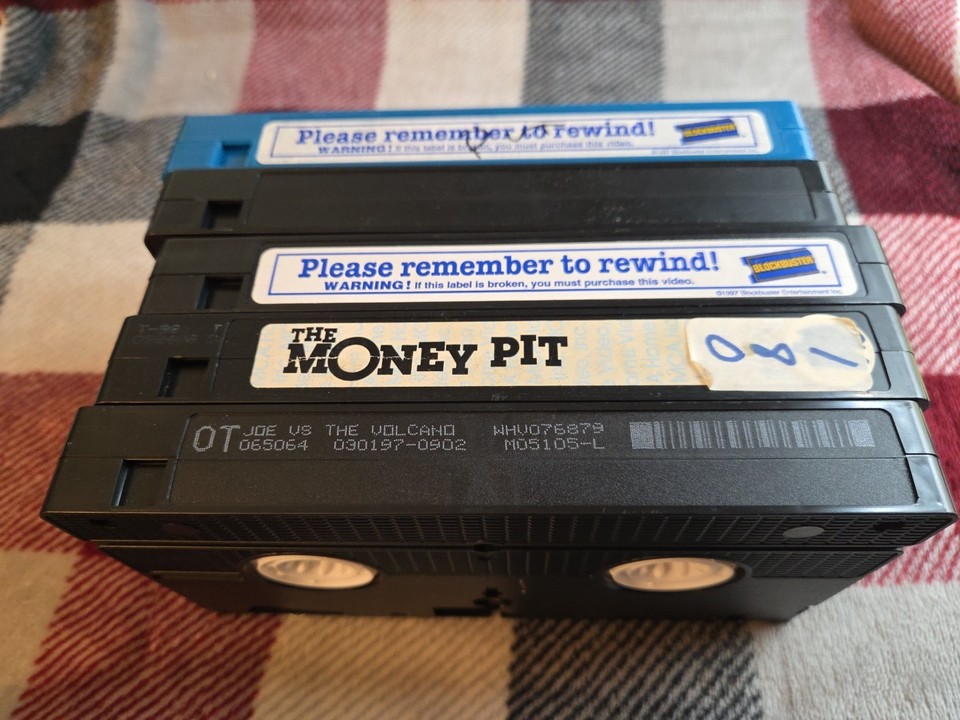 5 Vhs Lot-Tom Hanks-Joe Versus The Volcano,Big,Cast Away,The Money Pit ...