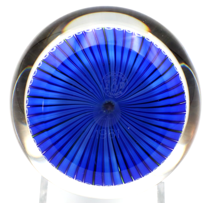 Beautiful BACCARAT Concentric NINE Ring Millefiori Art Glass Crystal ...