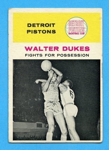 1961 FLEER BASKETBALL # 50 WALTER DUKES IN ACTION DETROIT PISTONS VG ...