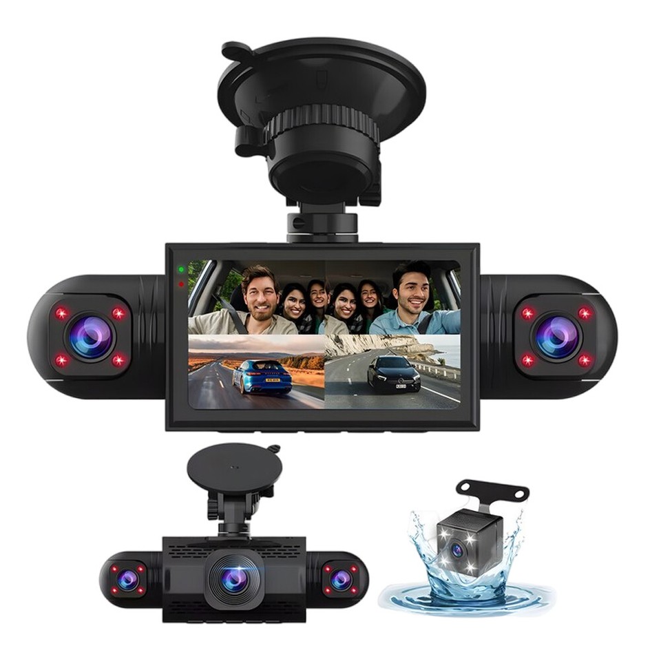 4K Dash Cam Recorder 4-Channel 360° Car Camera DVR Vehicle Video G ...