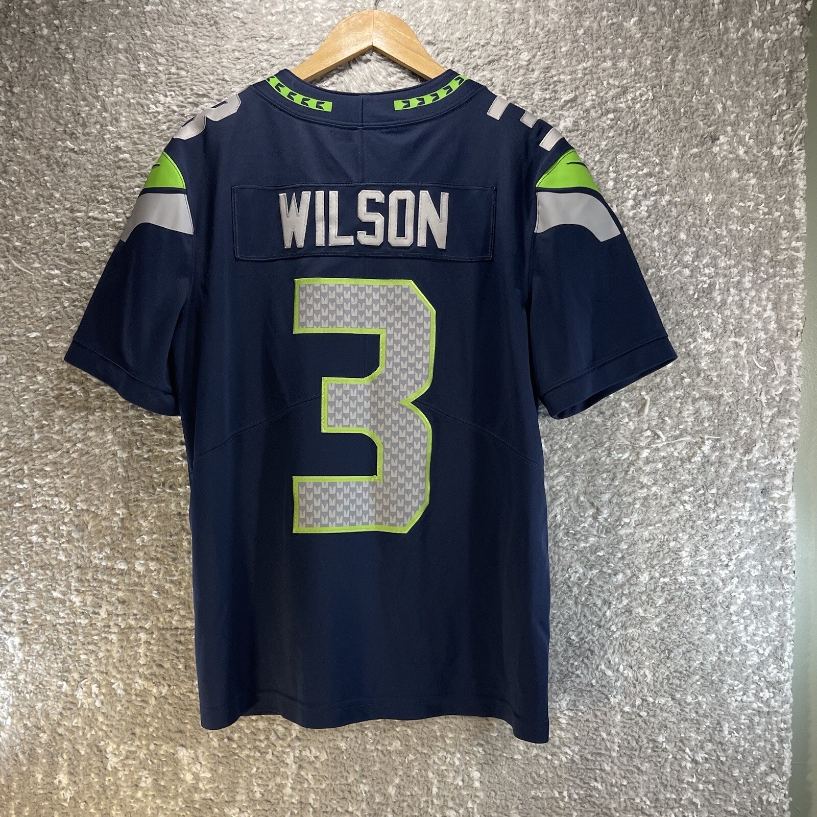 Nike Mens Blue NFL Seattle Seahawks Russell Wilson #3 Football Jersey ...