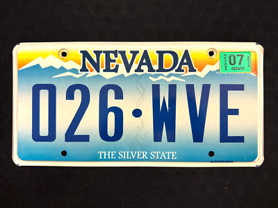 2007 Nevada License Plate 026-WVE ...... SUNSET, MOUNTAINS & THE SILVER ...