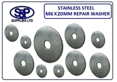6MM X 20MM A2 STAINLESS STEEL REPAIR WASHER PENNY WASHERS ST/STEEL ST ...