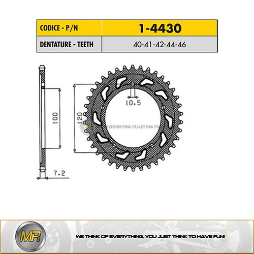 FOR APRILIA TUONO V4 RR 1100 2015 2016 2017 2018 REAR SPROCKET 525 - 44 ...