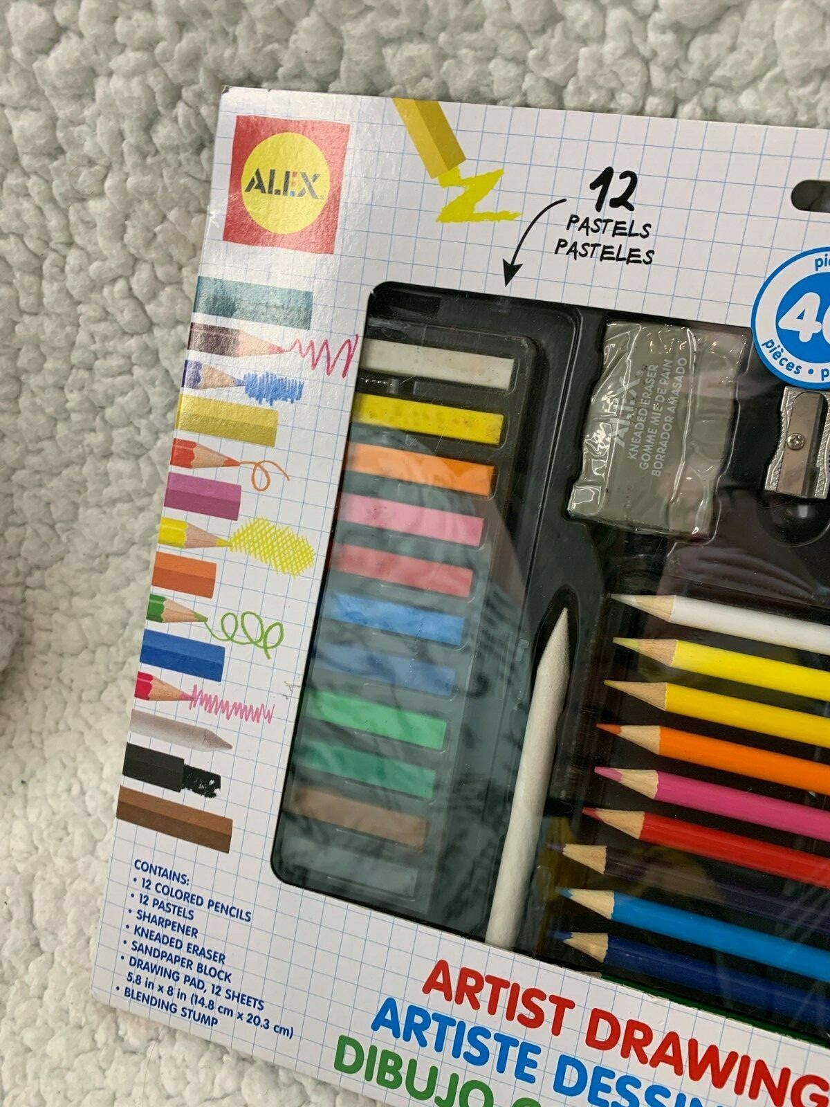 Alex Art Set Kids Piece Drawing Artist 40 Piece Kit Pencils & Pastels ...