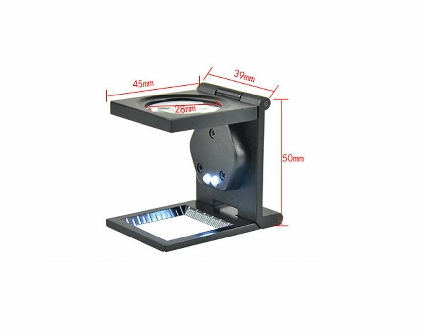 Metal 8X LED Folding Linen Tester Cloth Magnifier Printers Loupe | eBay