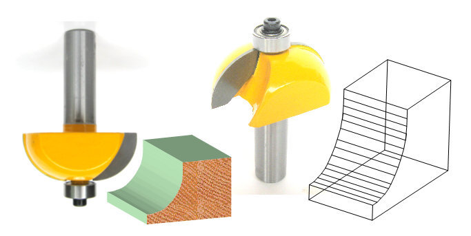 1 pc 1/2 SH Convex Cove with 5/8" Radius 3/4" High Router Bit sct-888 ...