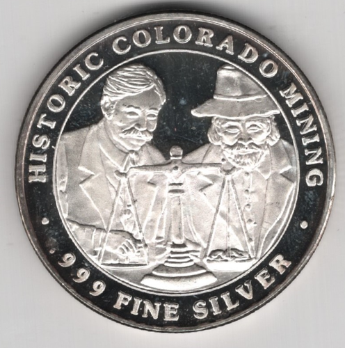 HISTORIC COLORADO MINING TOKEN .999 FINE SILVER BLACKHAWK COLORADO .999 ...