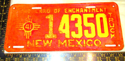 1941 New Mexico license plate truck collectible old NM garage ...