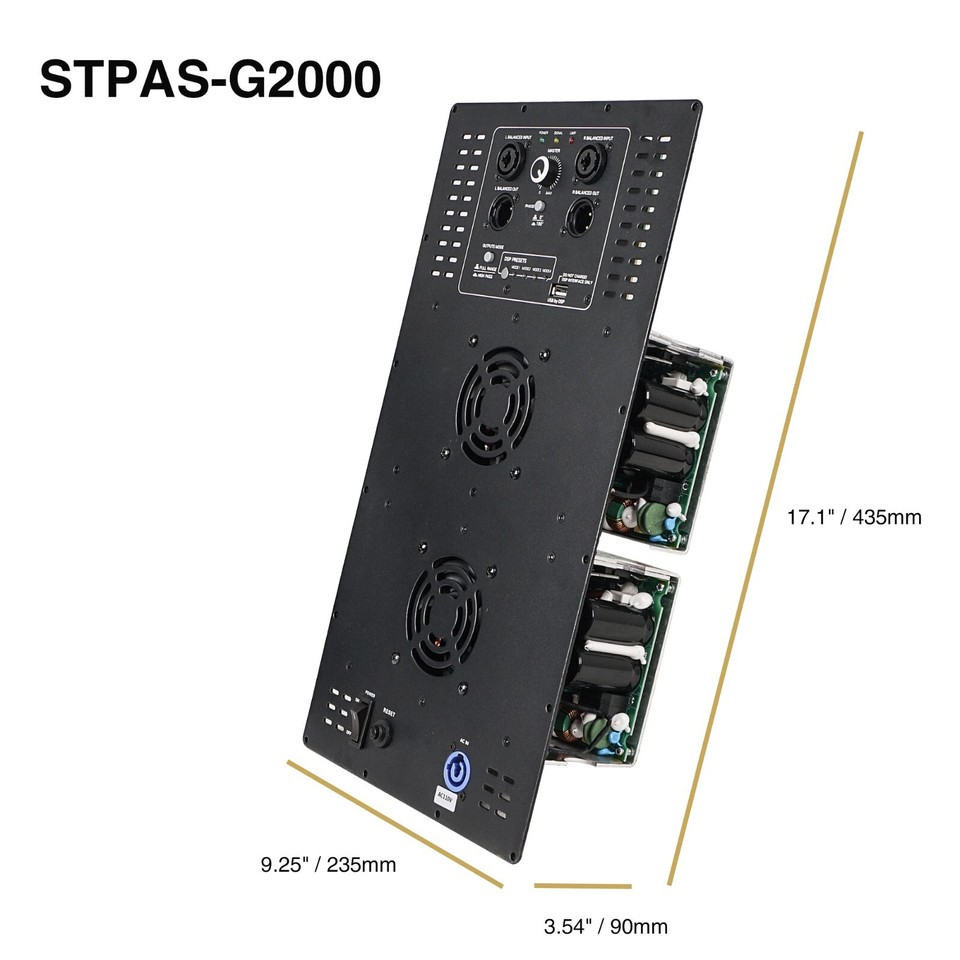 Sound Town 2-Channel Class-D Plate Amplifier for PA Sub, 2 x 800W ...