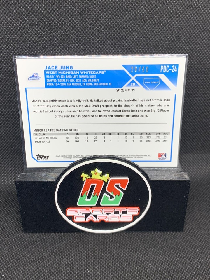 2023 Topps Pro Debut Chrome Gold Mini Diamond PDC-24 Jace Jung /50 | eBay