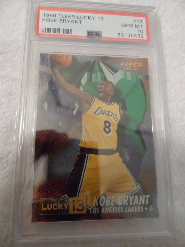 1996 Fleer Lucky 13 Kobe Bryant Redemption Rookie Lakers RC PSA 10 GEM ...