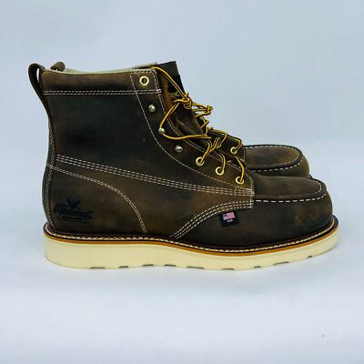THOROGOOD MENS MAXWEAR STEEL TOE BOOTS 804-4575 6-IN BROWN CRAZY HORSE ...