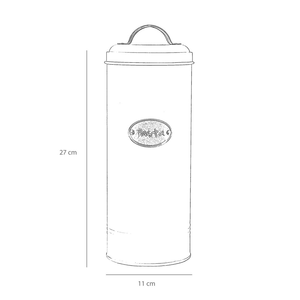 27cm Light Matt Grey Kitchen Food Pasta Storage Canister TIn Box ...