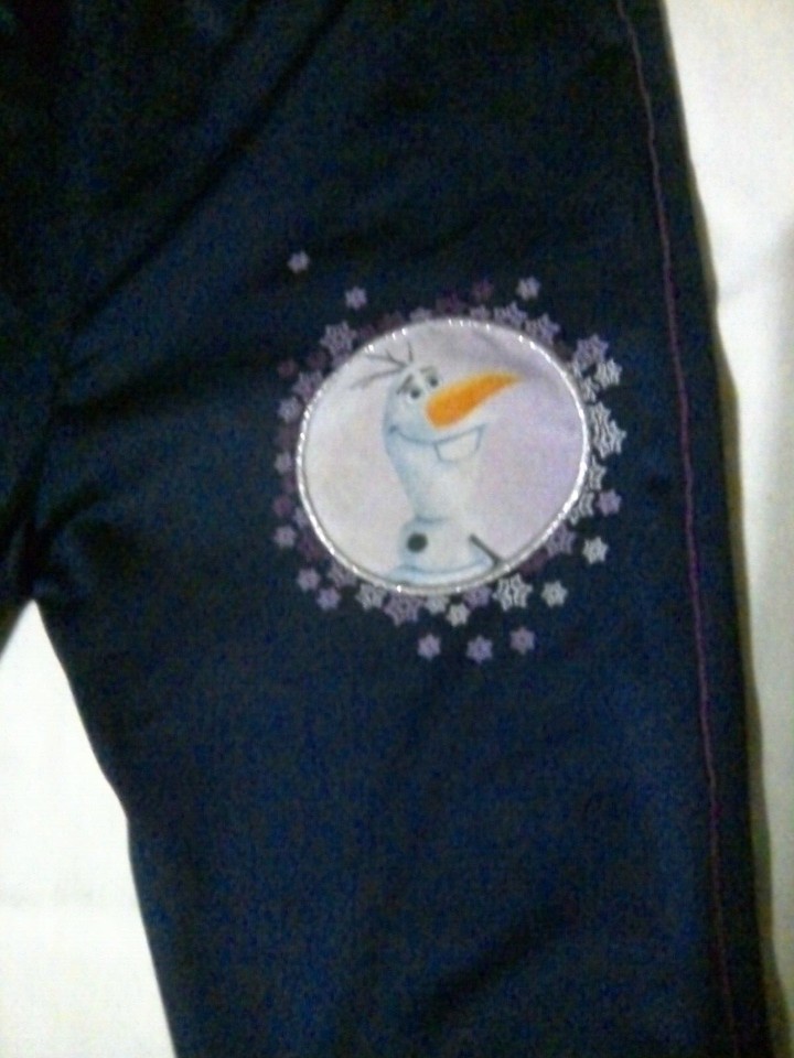 Frozen II girls' Olaf blue stretch pants size 5 purple stripe great ...