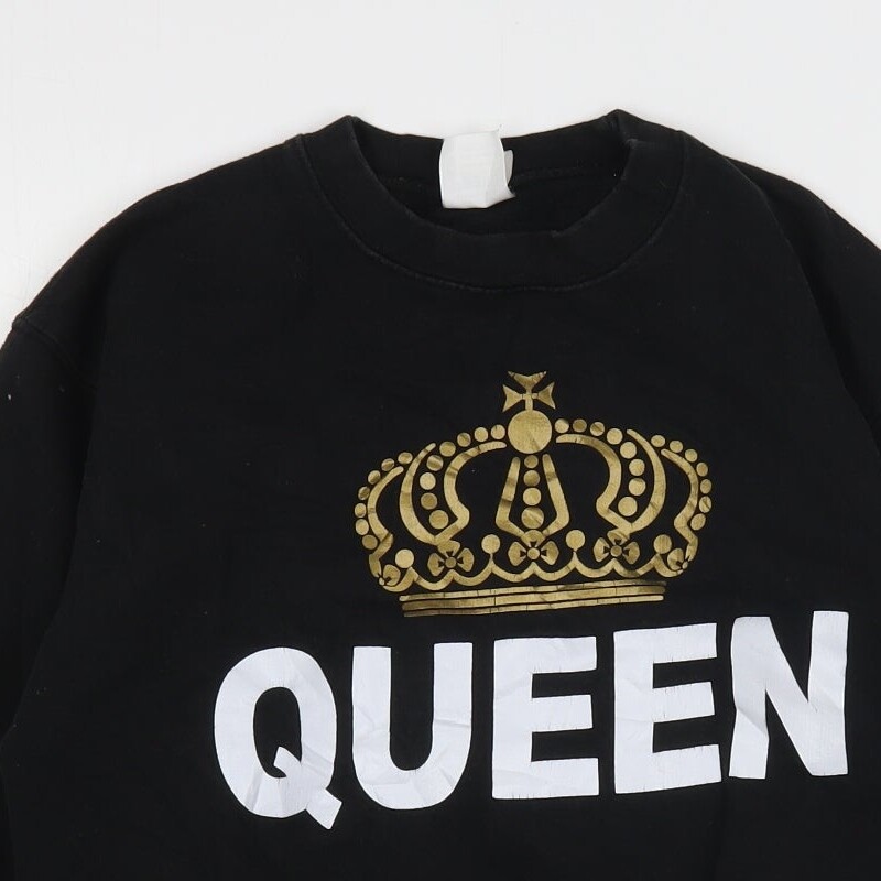 Famona Womens Black Cotton Blend Sweatshirt Size XS - Queen | eBay UK
