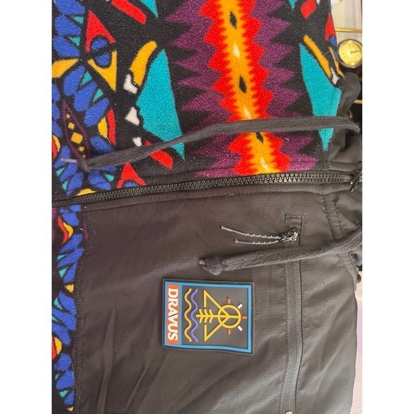 Dravus fleece Aztec colorful hooded zip up men's size large | eBay