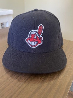New Era MLB Cleveland Indians Navy Team Chief Wahoo Authentic 59FIFTY ...
