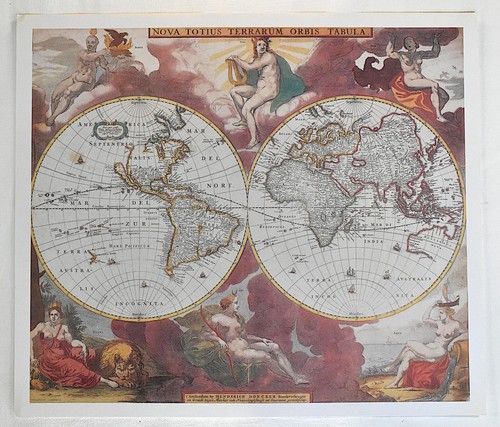 HENDERICK DONCKER 1665 WORLD MAP REPRODUCTION, 1990 | eBay