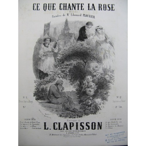 CLAPISSON Louis Ce que Chante la Rose Nanteuil Chant Piano ca1860 | eBay