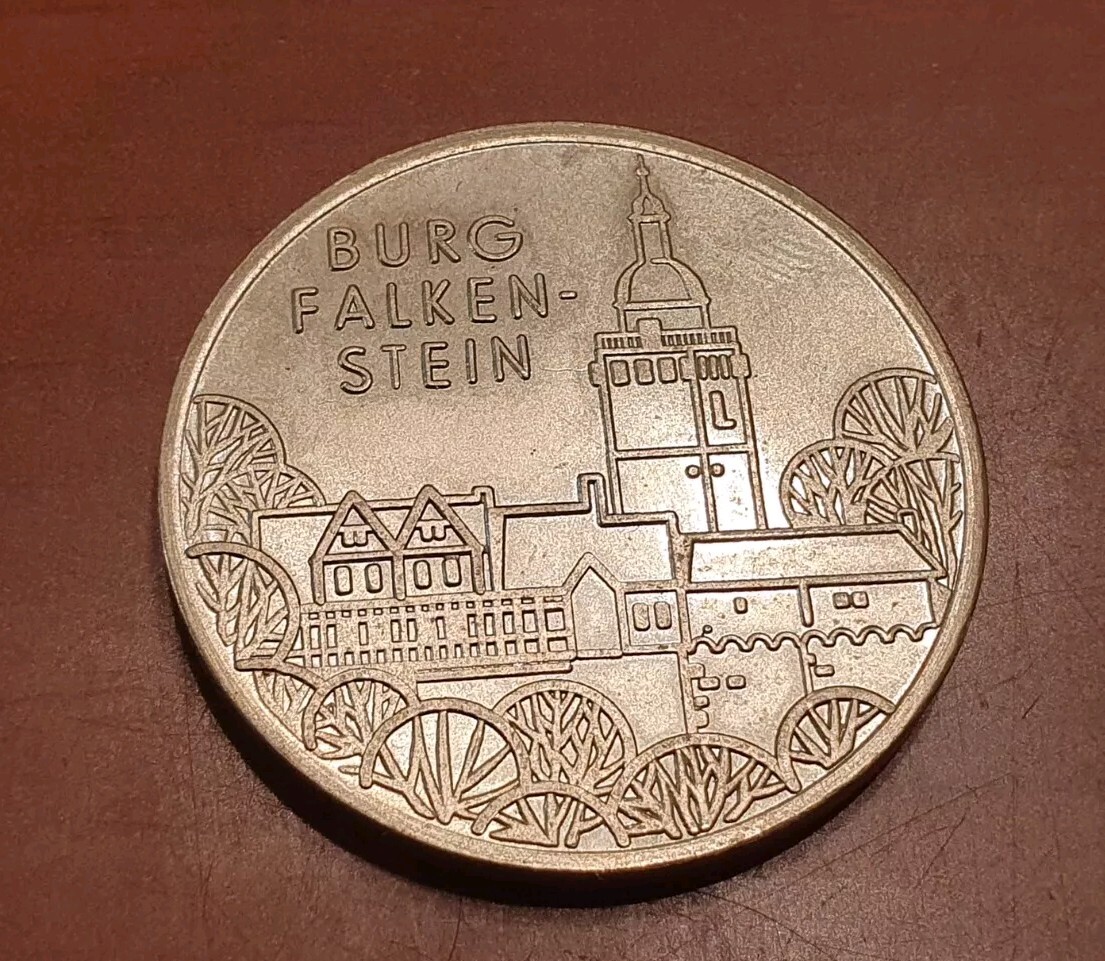 68. DDR GERMANY COAT ARMS MEDAL TOKEN COIN HERALDIC BURG FALKENSTEIN ...